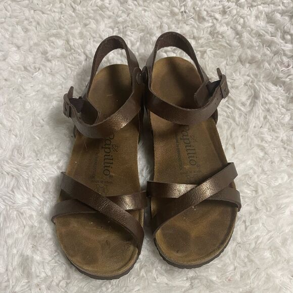 Papillio | Shoes | Papillio Metallic Brown Strappy Anklestrap Sandals ...